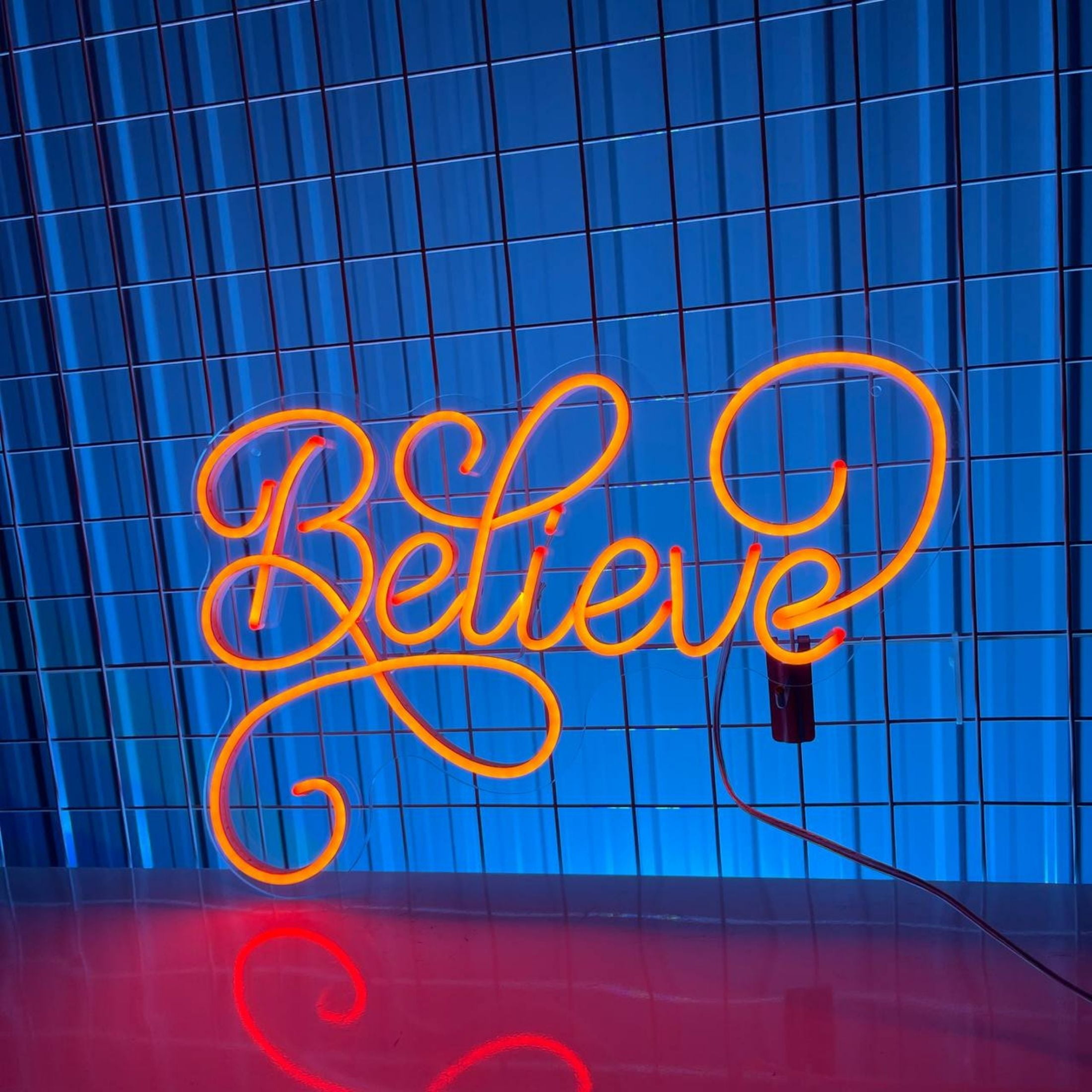Handmadetneonsign Believe Neon Sign, Motivational Quote Wall Art Decor ...