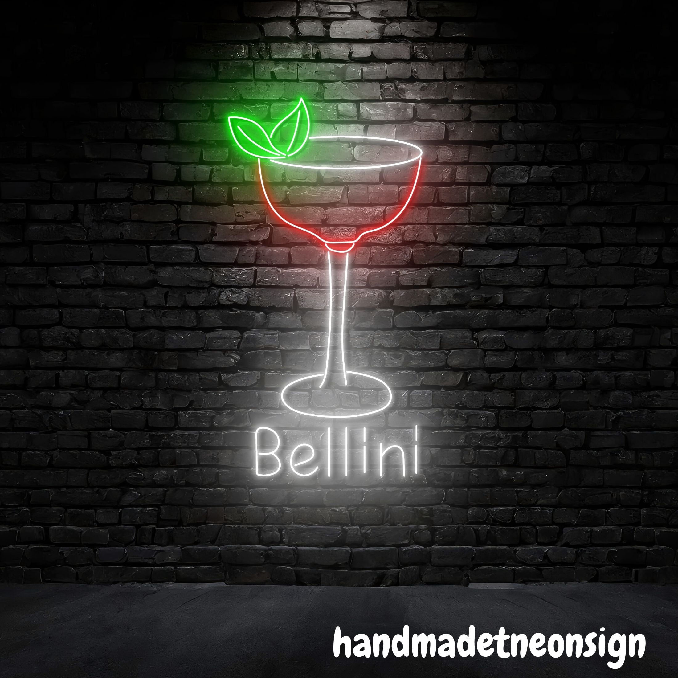 Handmadetneonsign Bellini Neon Sign, Bellini Cocktail Wall Art, Liquor ...