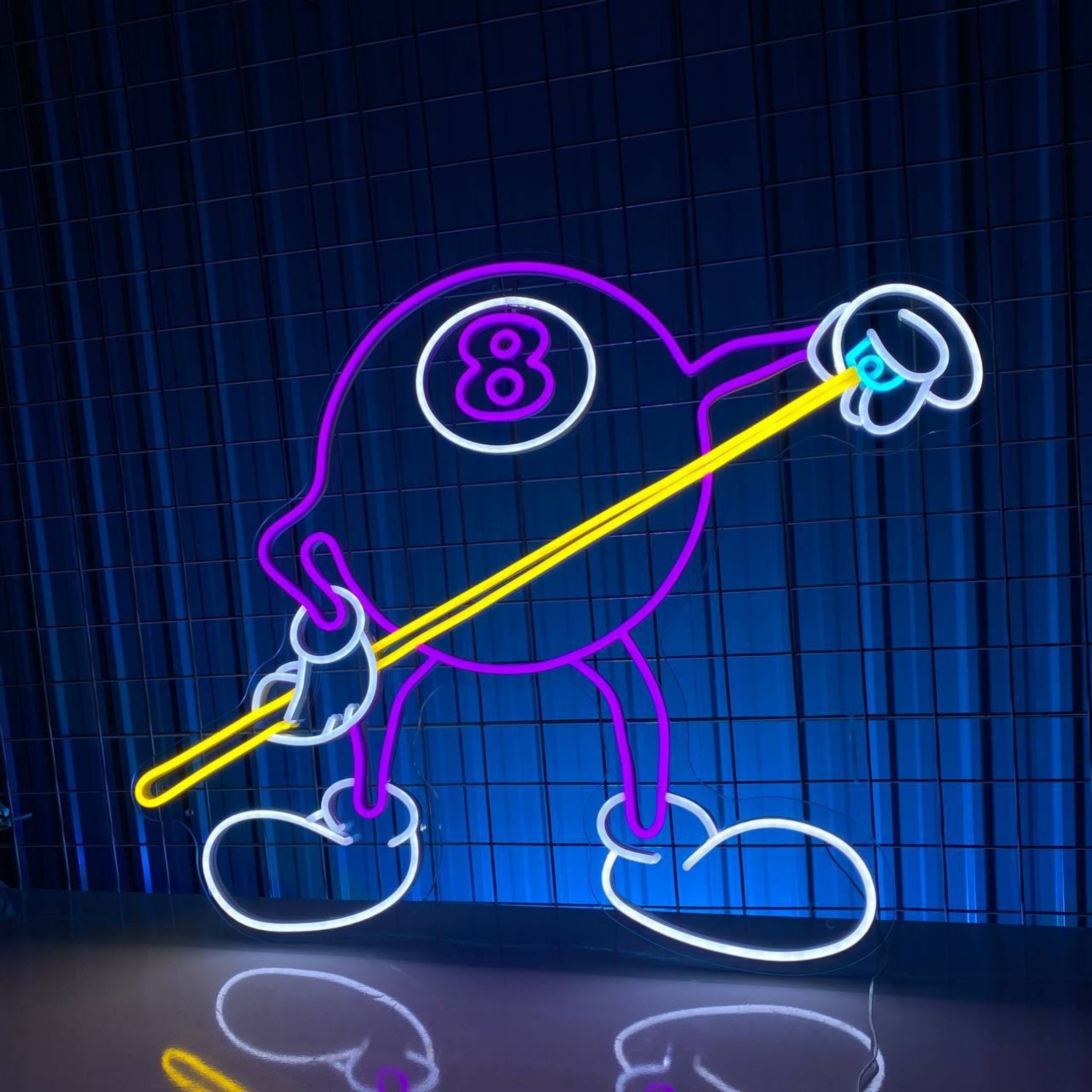 Handmadetneonsign Billiard Ball Neon Sign, Billiard Open Club Wall Art ...