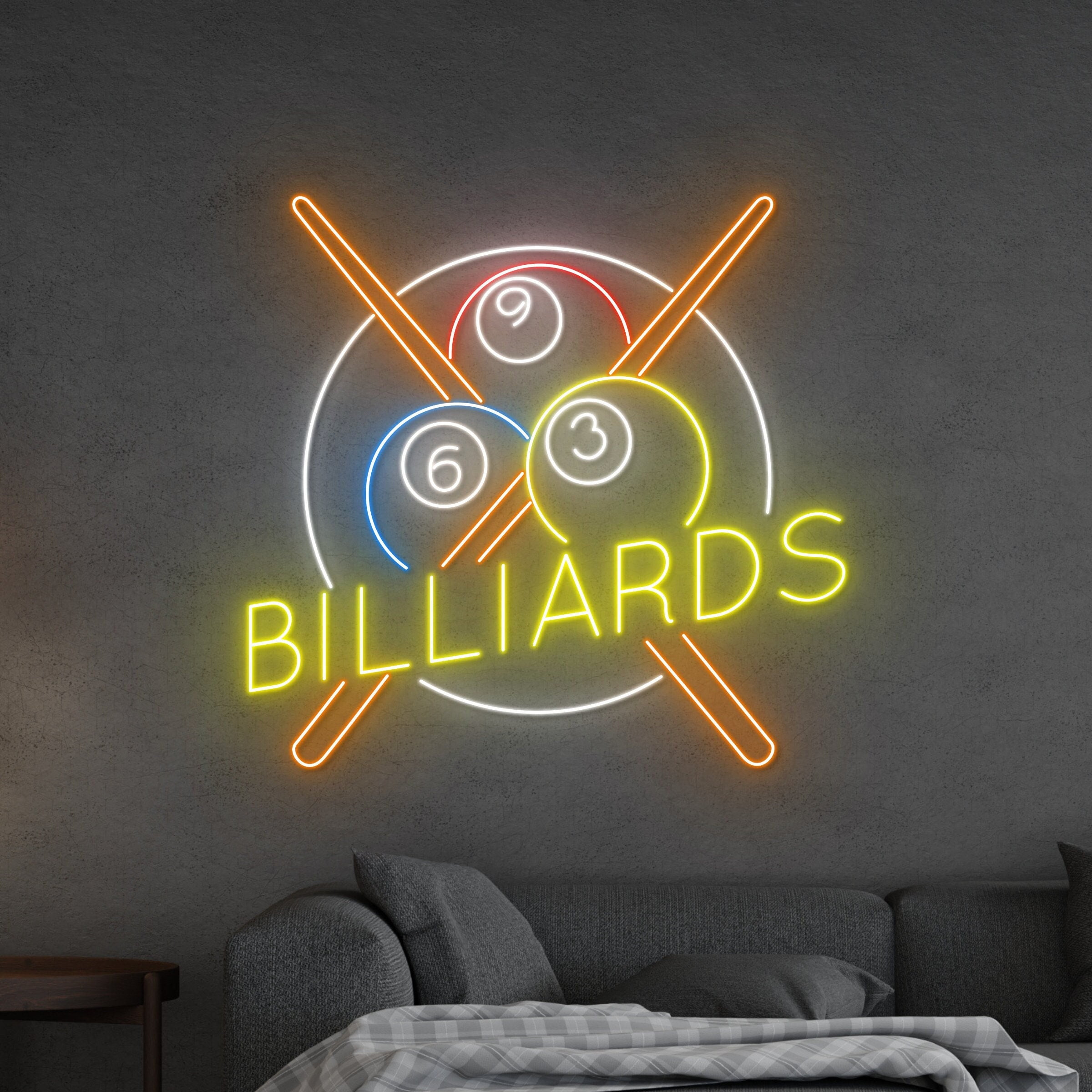 Handmadetneonsign Billiards Led Sign, Billiard Neon Sign, Billiards ...