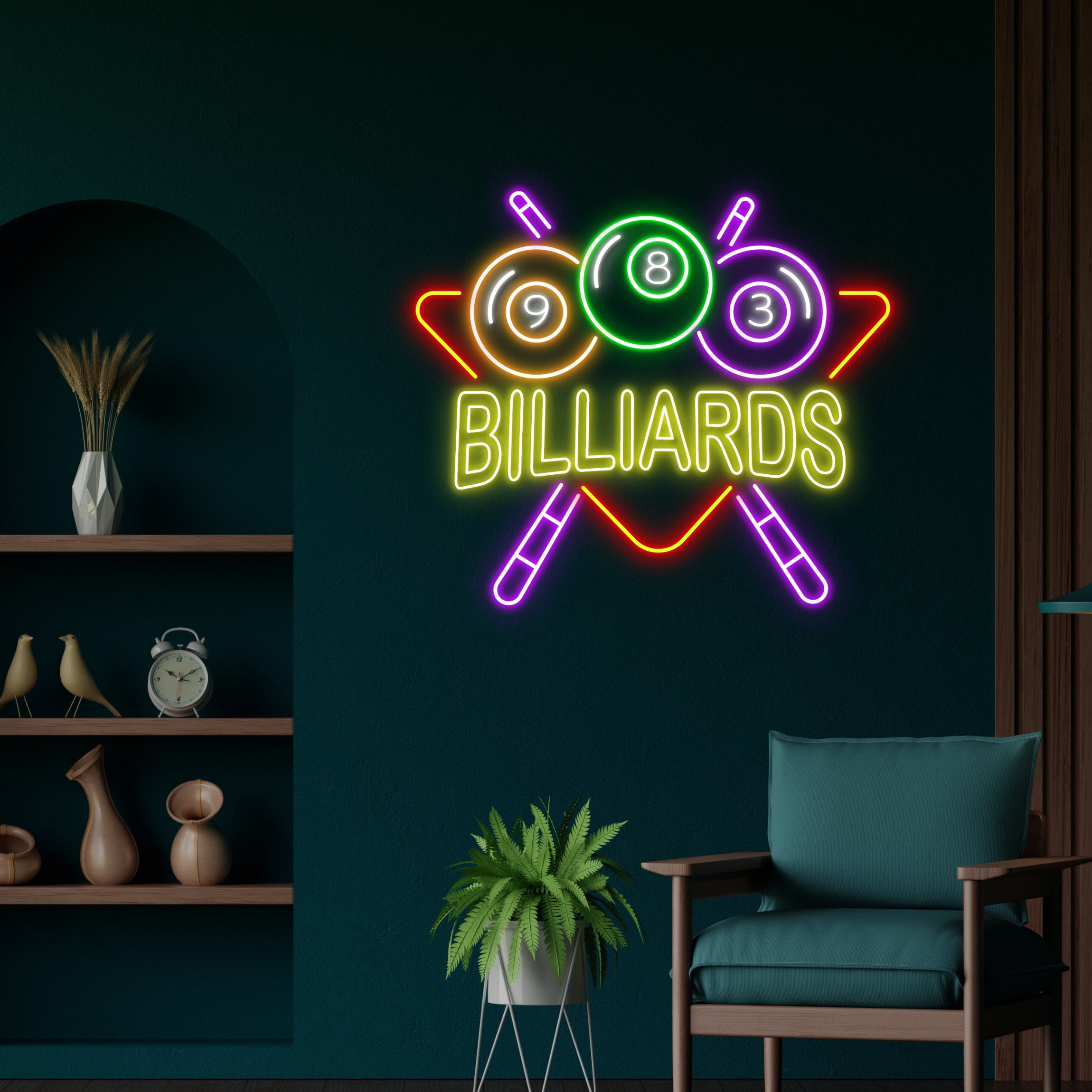 Handmadetneonsign Billiards Led Sign, Billiards Neon Sign, Wall Decor ...