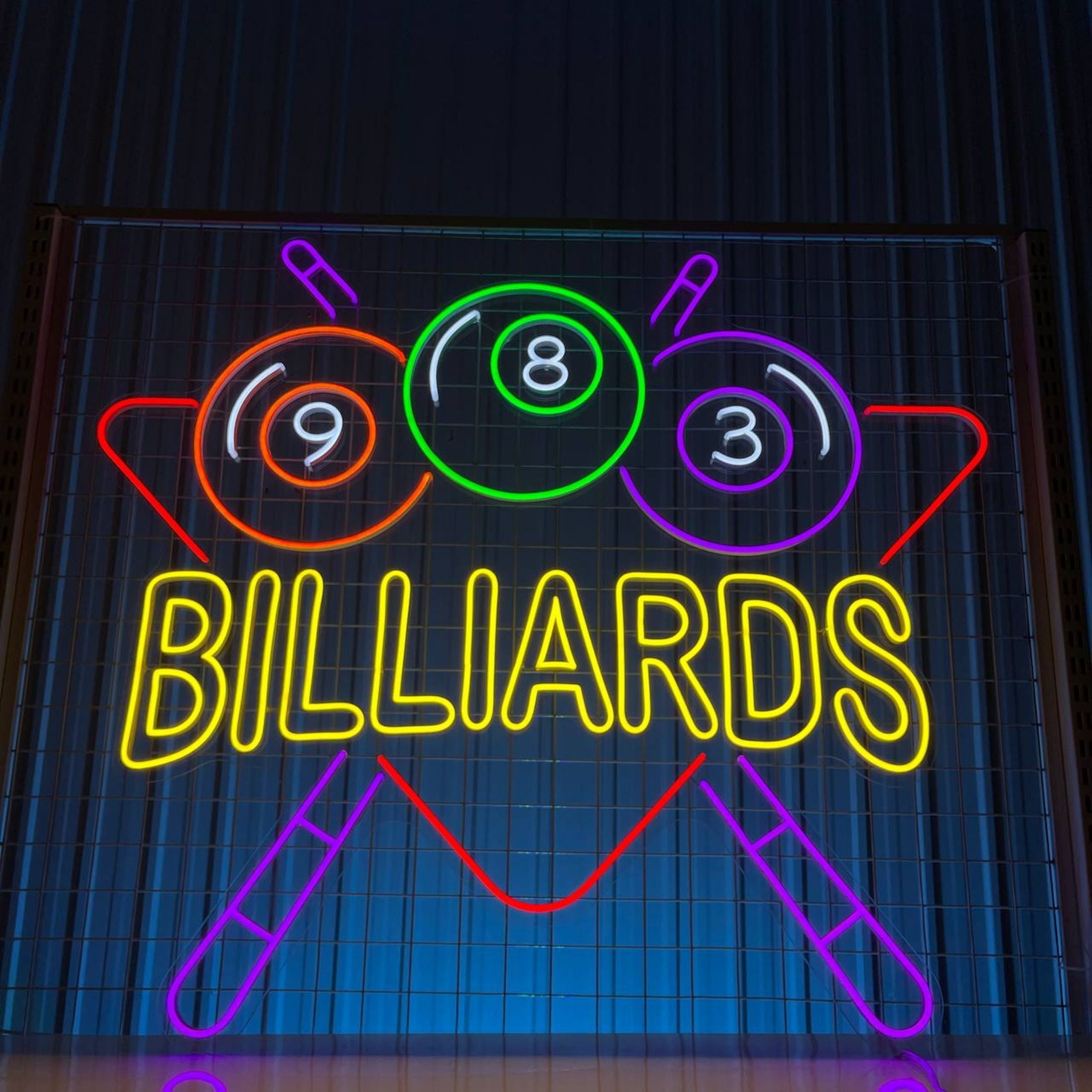 Handmadetneonsign Billiards Neon Sign, Club Billiards Neon Wall Art ...