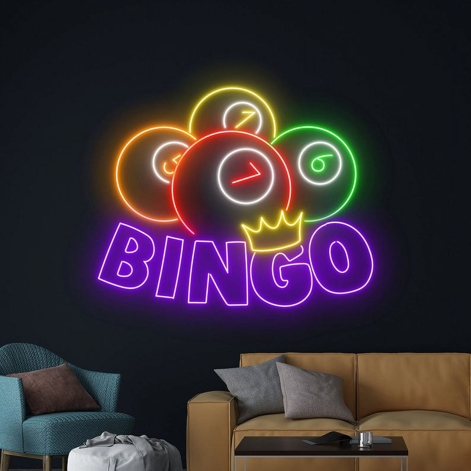 Handmadetneonsign Bingo Game Neon Sign, Bingo Player Wall Art Decor ...