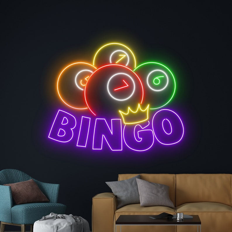Handmadetneonsign Bingo Game Neon Sign, Bingo Player Wall Art Decor ...