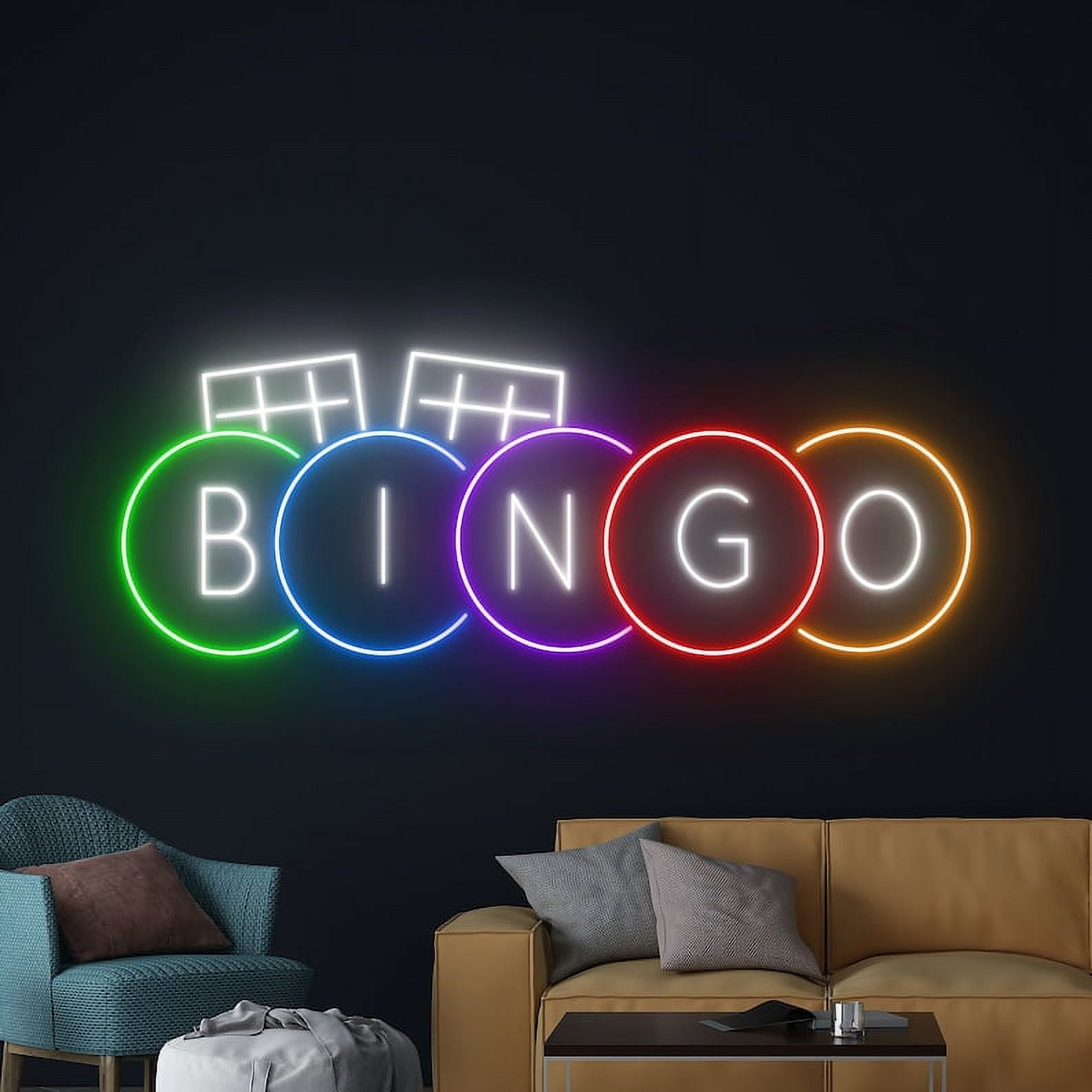 Handmadetneonsign Bingo Game Neon Sign, Game Player Wall Art Decor ...