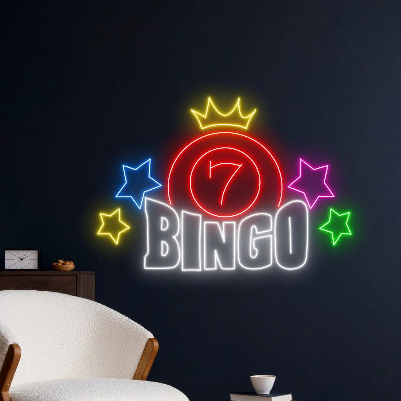 Handmadetneonsign Bingo Neon Sign, Bingo Neon Led Brightness Wall Art ...