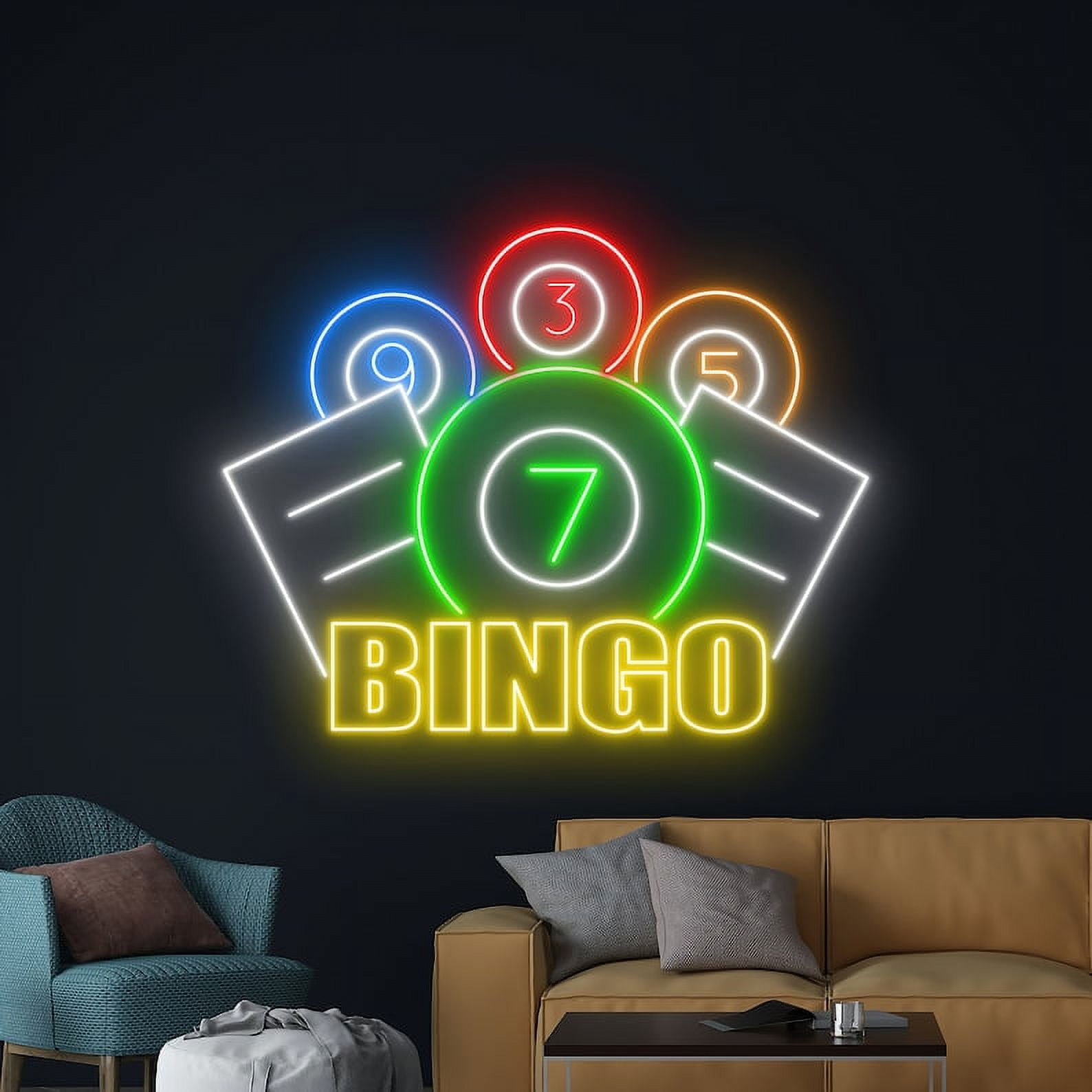 Handmadetneonsign Bingo Neon Sign, Bingo Neon Led Light Wall Art Decor ...
