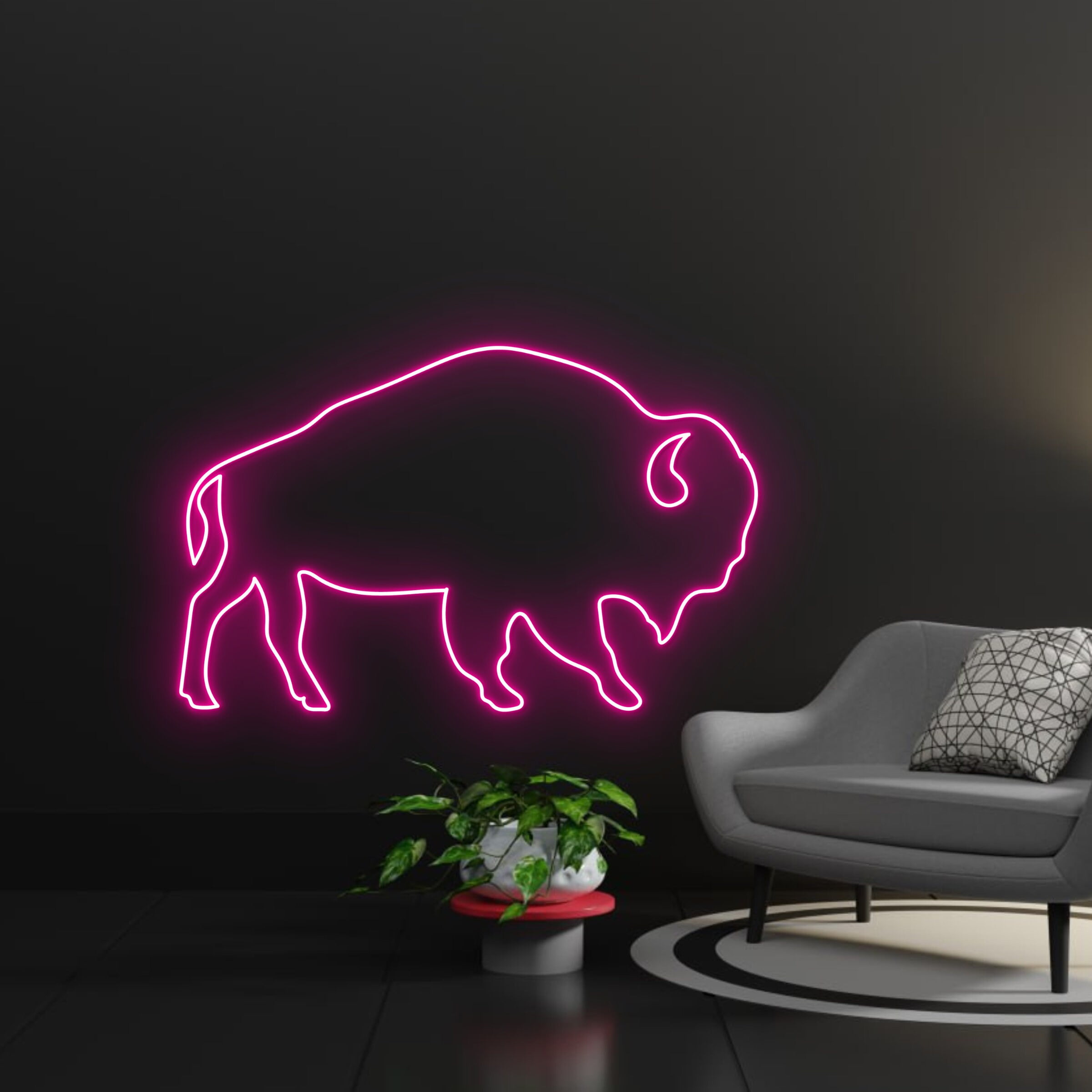 Handmadetneonsign Bison Led Sign, Bison Led Lights, Bison Lovers Neon ...