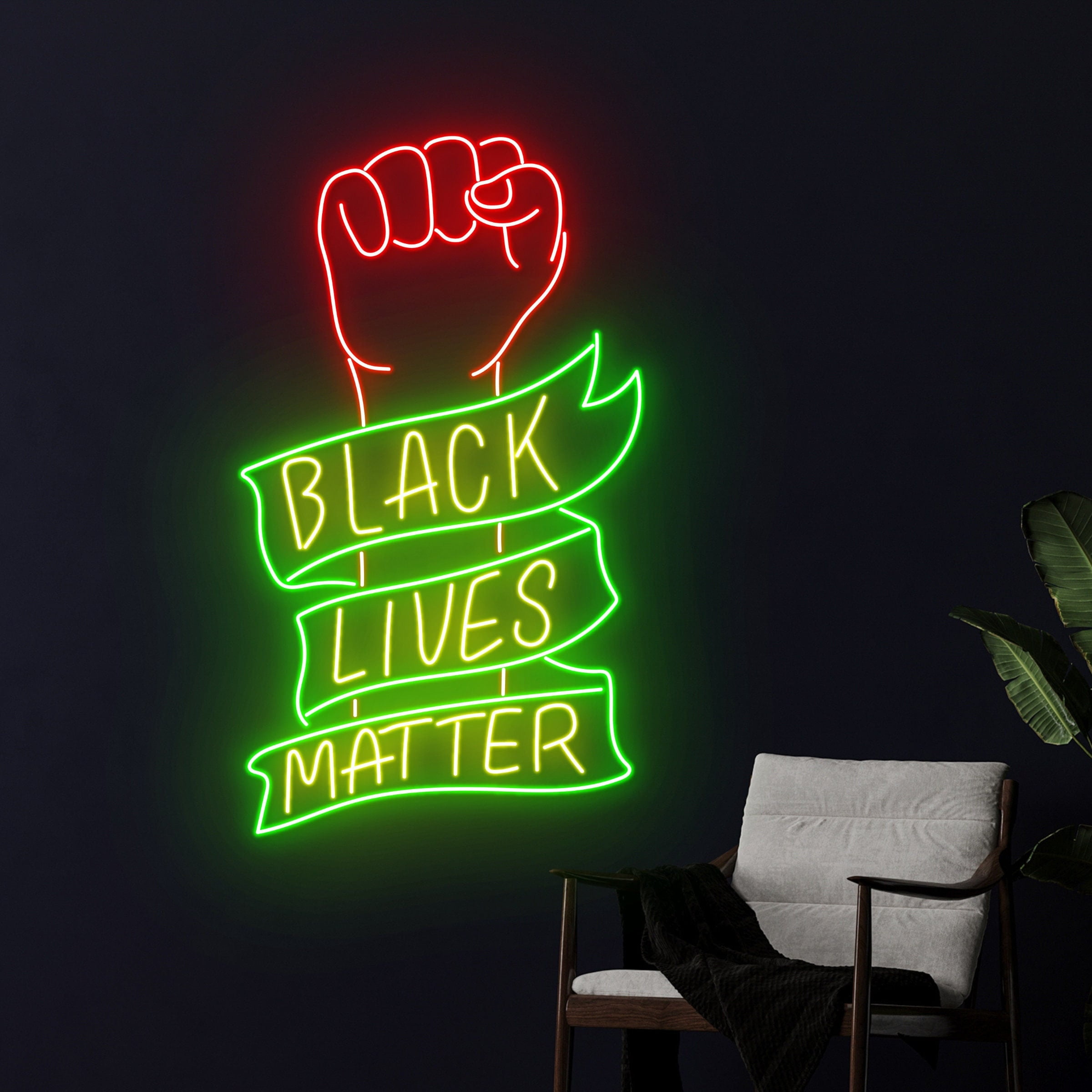 Handmadetneonsign Black Lives Matter Neon Sign, Black Lives Matter Led ...