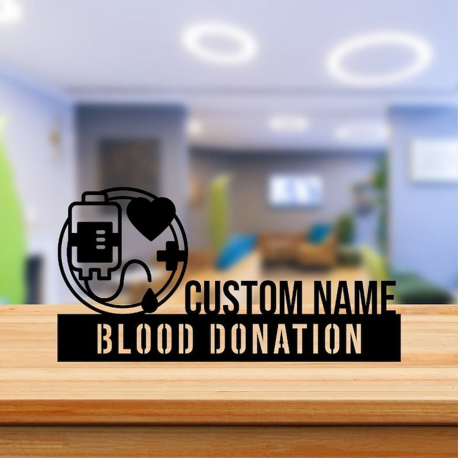 Handmadetneonsign Blood Donation Metal Nameplate, Hospital Desk ...