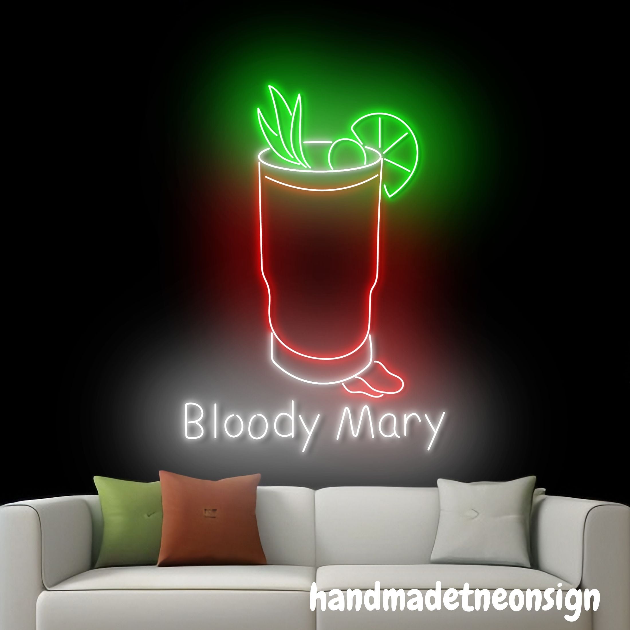 Handmadetneonsign Bloody Mary Neon Sign, Bloody Mary Cocktail Wall Art ...