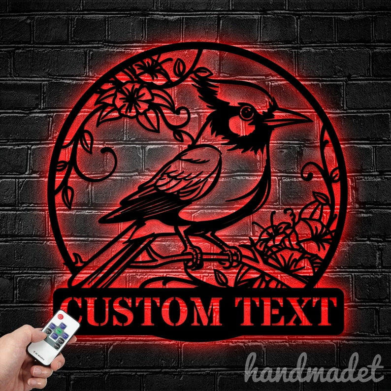 Handmadetneonsign Blue Jay Bird Metal Wall Art Light, Bird Metal Sign ...