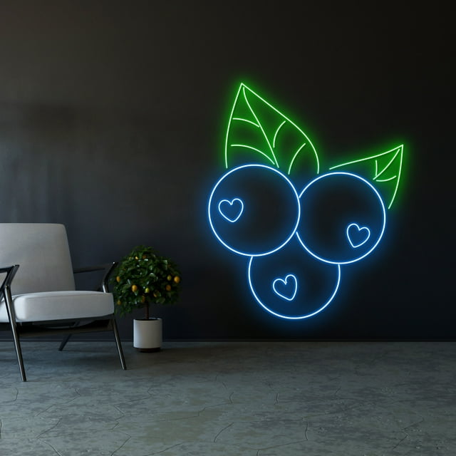 Handmadetneonsign Blueberry Neon Sign, Blueberry LED Sign, Berry Neon ...