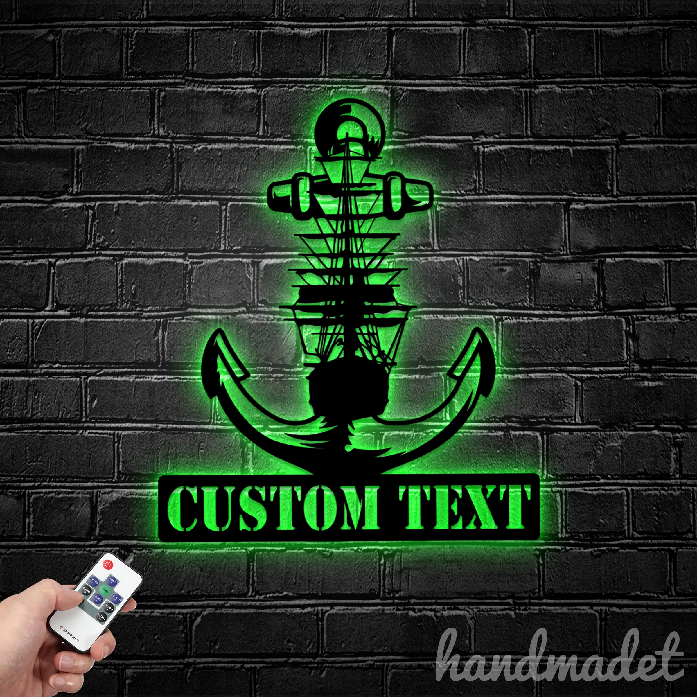 Handmadetneonsign Boat Anchor Metal Wall Art Light, Nautical Metal Sign ...
