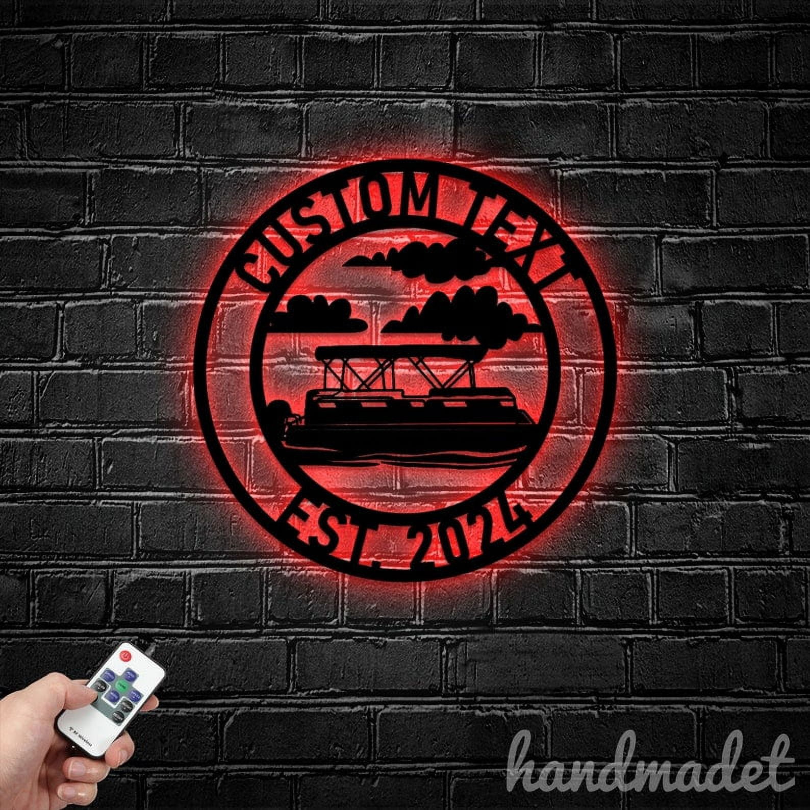 Handmadetneonsign Boat Lake Metal Wall Art Light, Captain Metal Sign ...