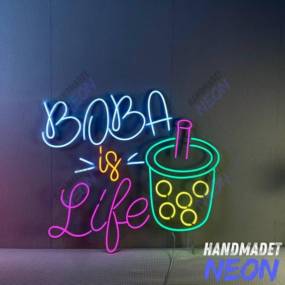 Handmadetneonsign Boba Tea Neon Sign, Bubble Tea LED Wall Light, Coffee ...