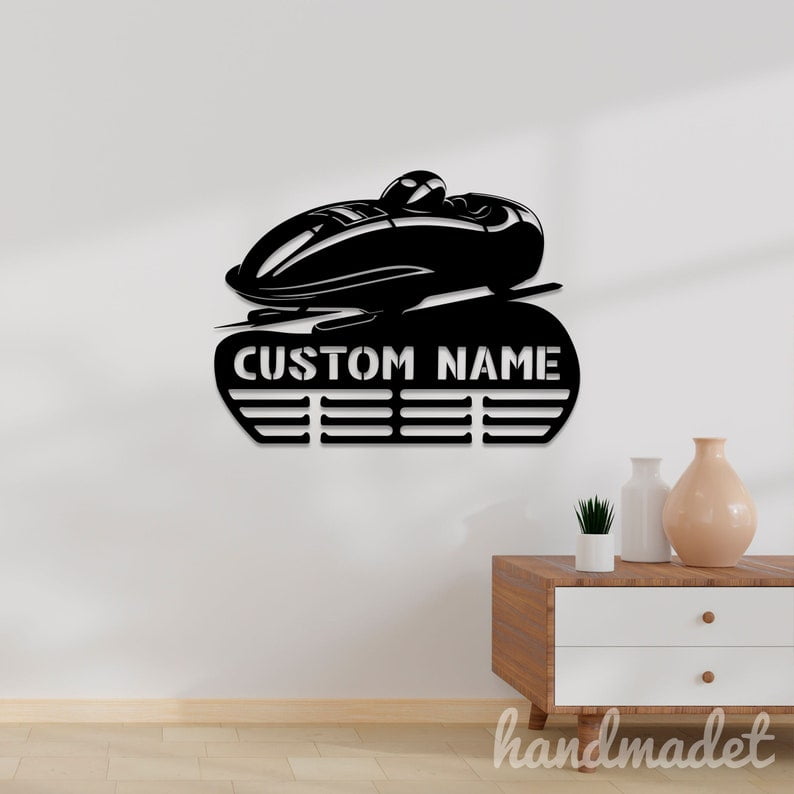 Handmadetneonsign Bobsleigh Medal Hanger Metal Wall Art Light ...