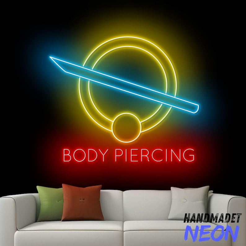 Handmadetneonsign Body Piercing Neon Sign, Piercing Studio Led Sign ...