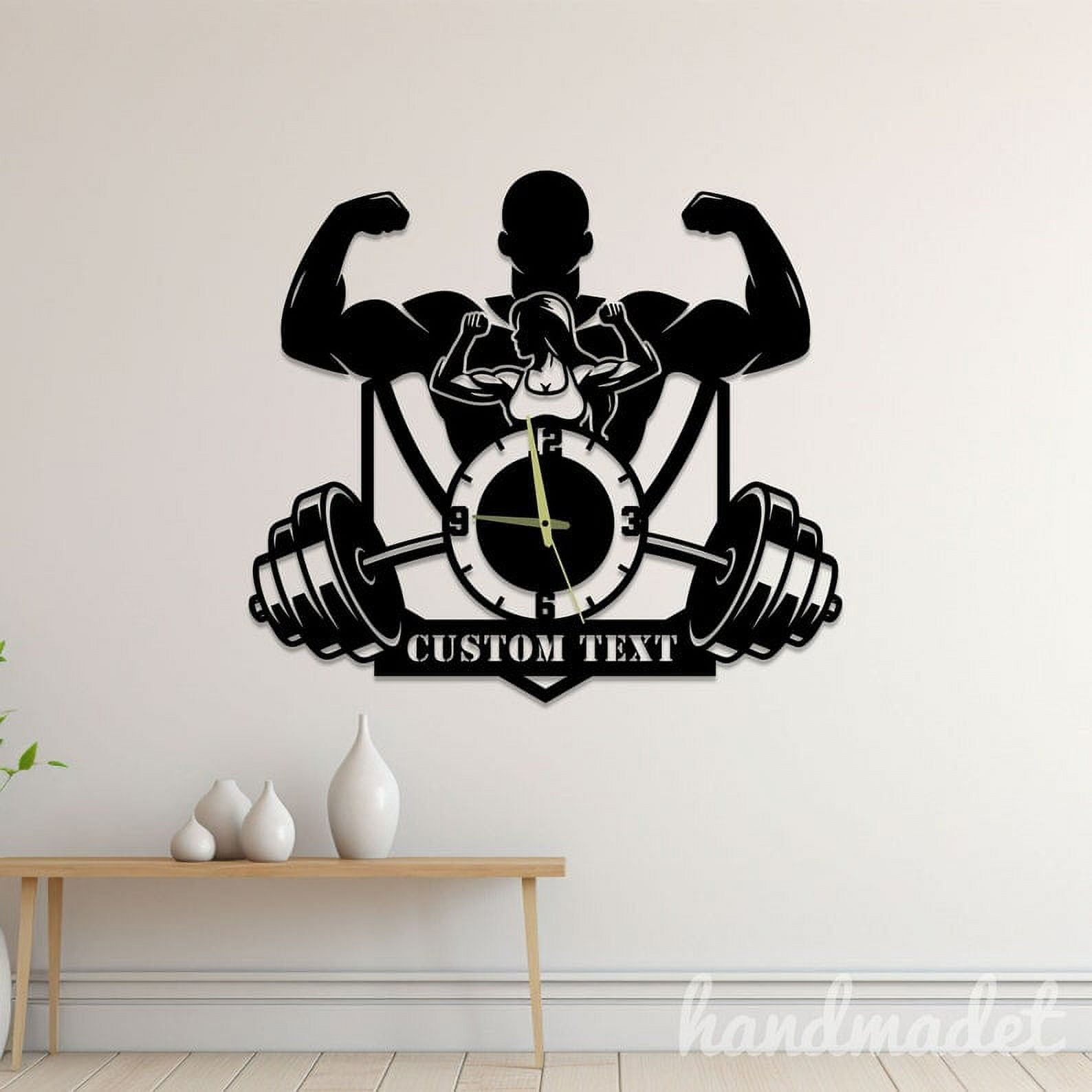 Handmadetneonsign Bodybuilding Wall Clock Unique, Gym Fitness Round ...