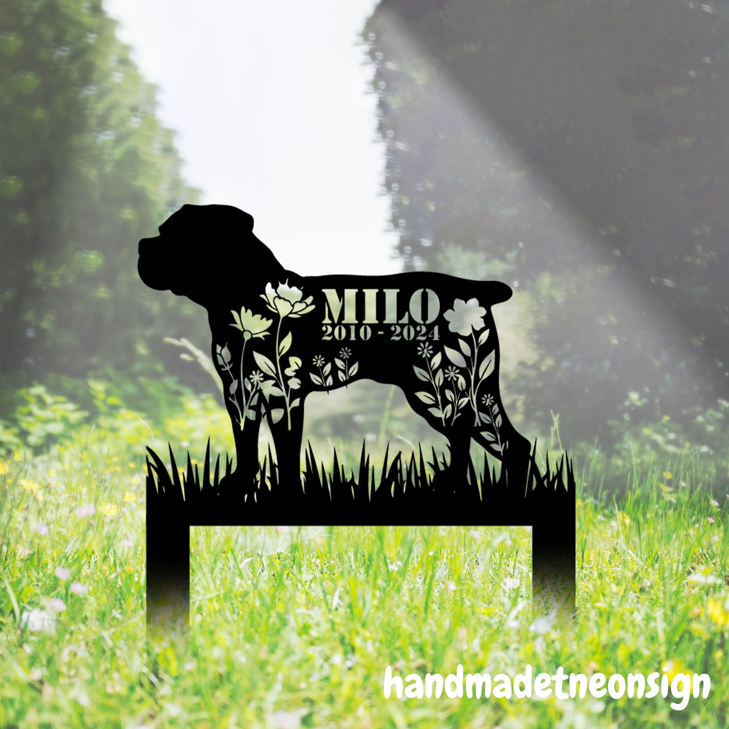 Handmadetneonsign Boerboel Dog Memorial Stake, Boerboel Dog Metal ...