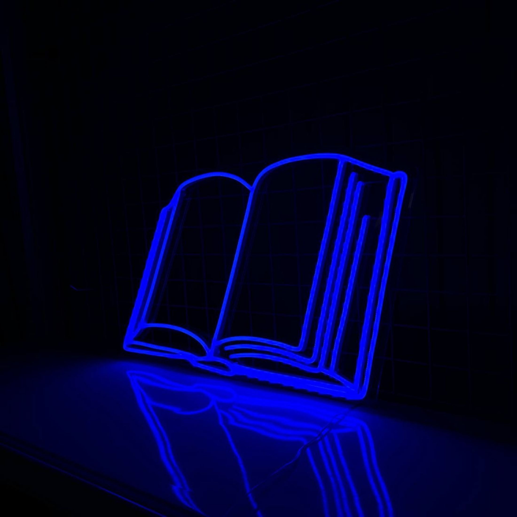 Handmadetneonsign Book Neon Sign, Open Book Store Wall Art Decor ...