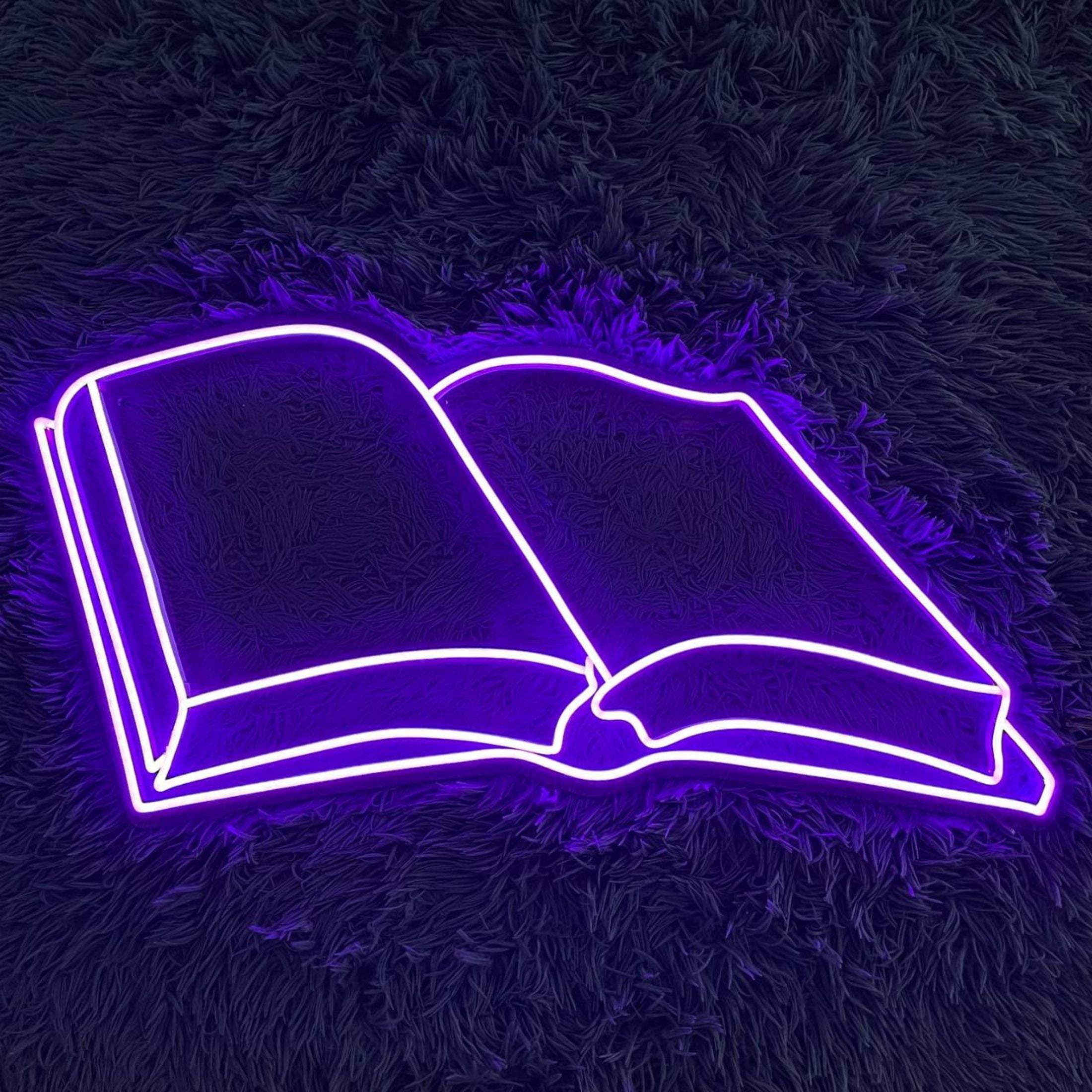 Handmadetneonsign Book Neon Sign, Reading Book Lover Wall Art Decor ...