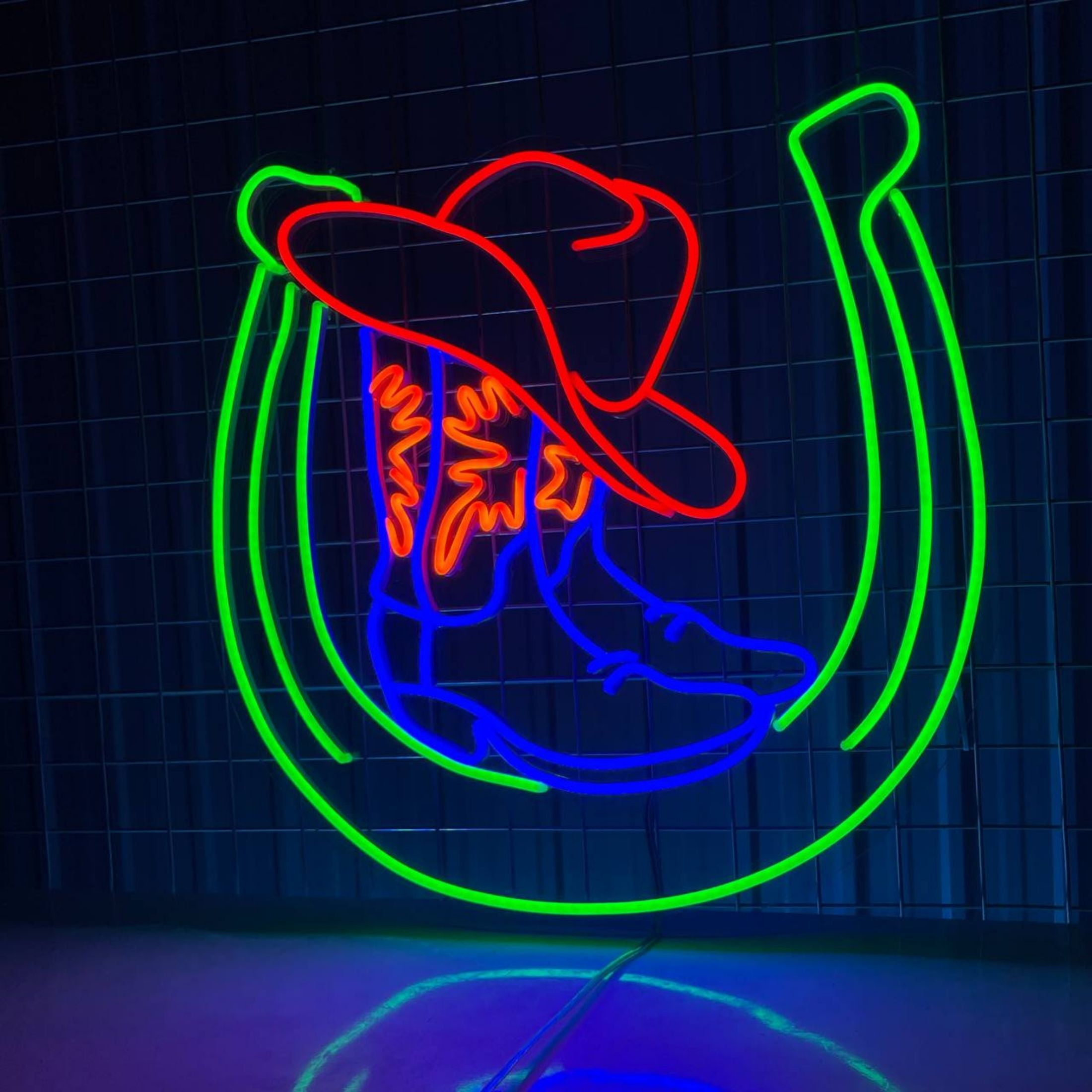 Handmadetneonsign Boots Cowboy Neon Sign, Boots Cowboy Wall Art Decor ...
