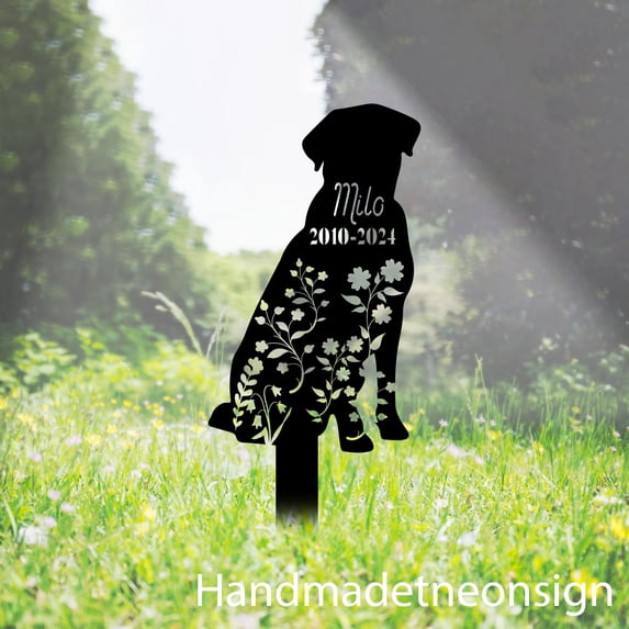 Handmadetneonsign Boxer Dog Metal With Stake, Boxer Dog Metal Name Sign ...