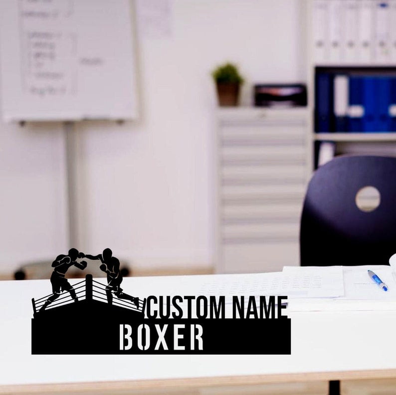 Handmadetneonsign Boxer Metal Nameplate, Boxer Desk Name Plate, Boxer ...