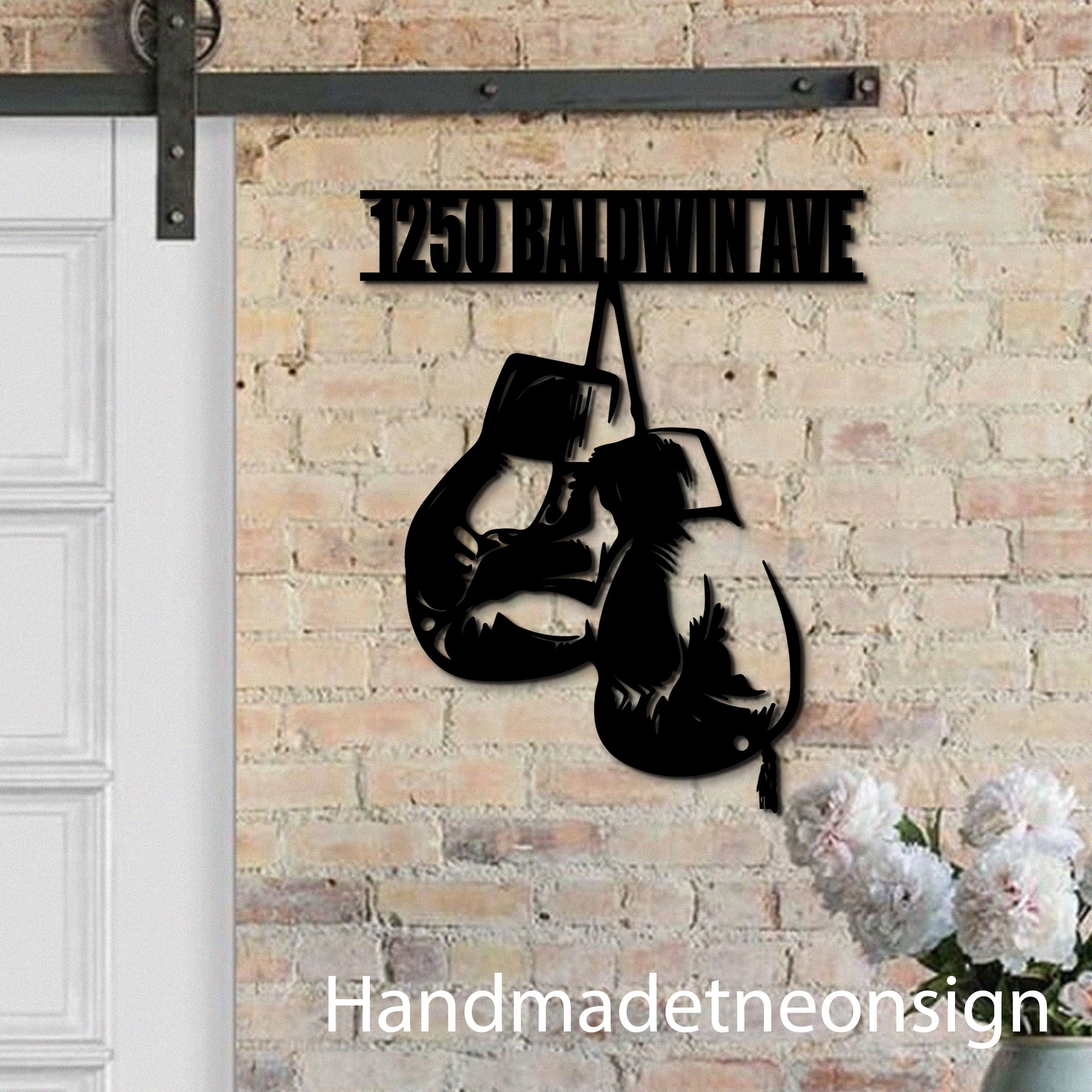 Handmadetneonsign Boxing House Number, Boxing Home Address Metal, House ...