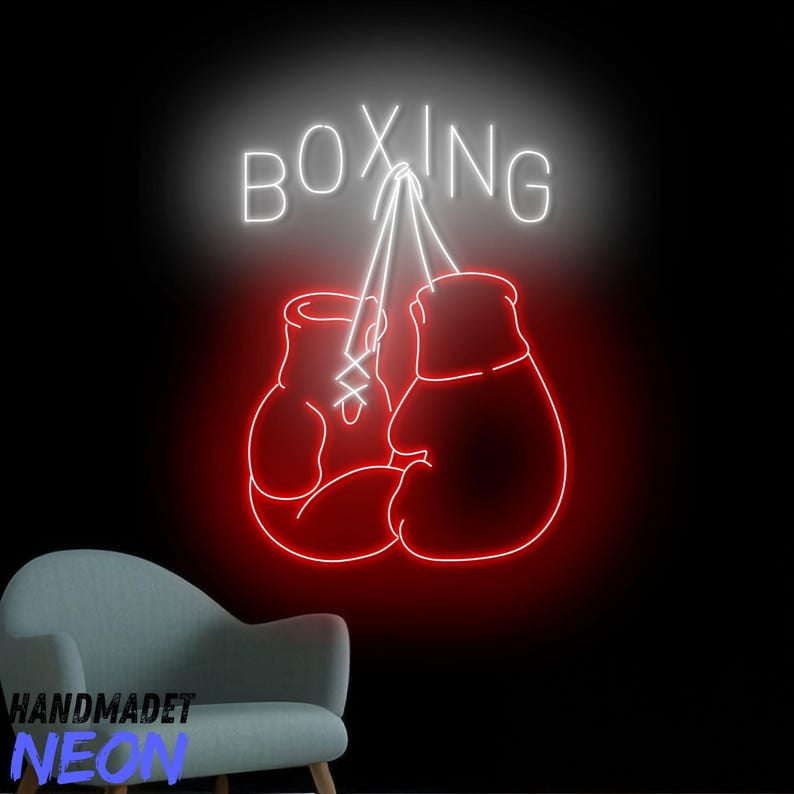 Handmadetneonsign Boxing Neon Sign, Boxing Gloves Led Sign, Boxer Neon ...