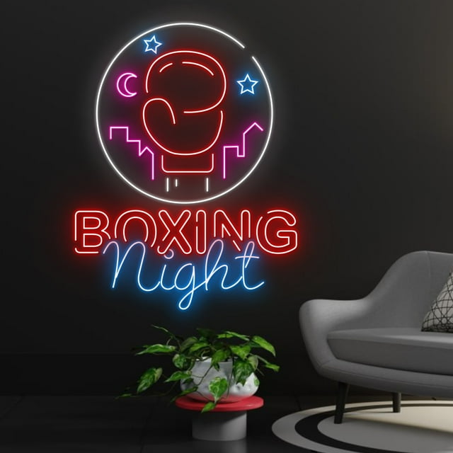 Handmadetneonsign Boxing Night Neon Sign, Boxing Gloves Led Sign ...