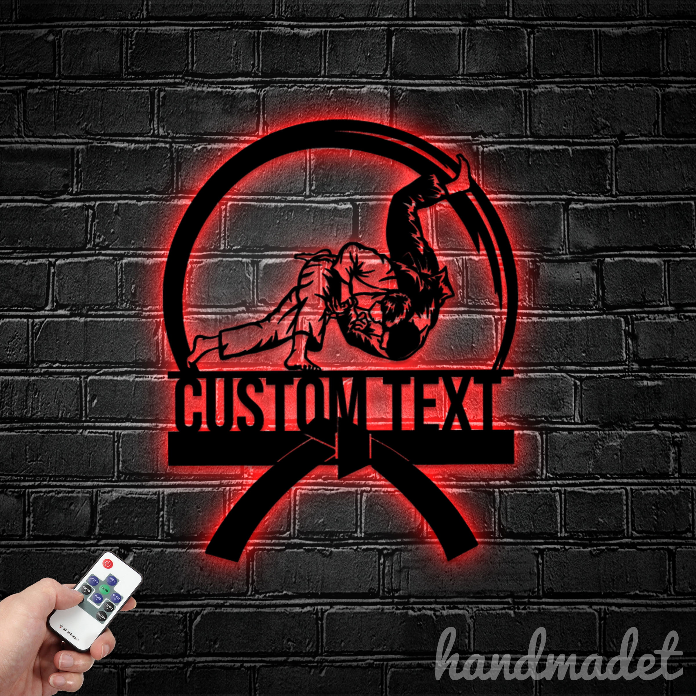 Handmadetneonsign Brazilian Jiu-Jitsu Metal Wall Art Light, Sport Metal ...