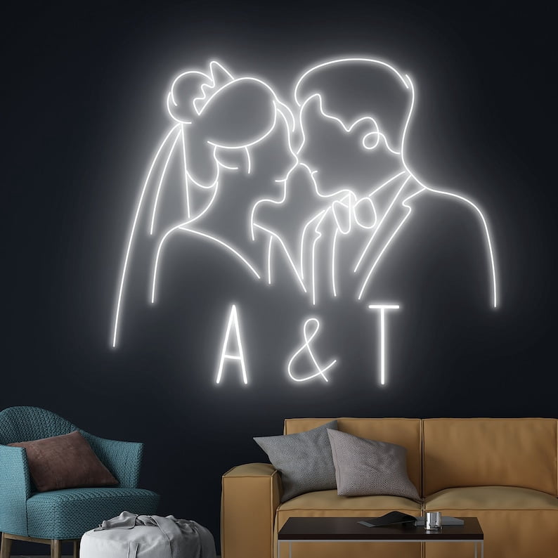 Handmadetneonsign Bride And Groom Boutique Led Sign, Wedding Dress Led ...