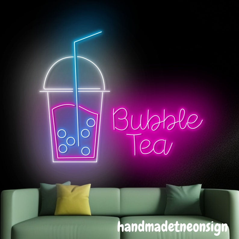 Handmadetneonsign Bubble Tea Neon Sign, Milk Tea Led Sign, Bubble Tea ...