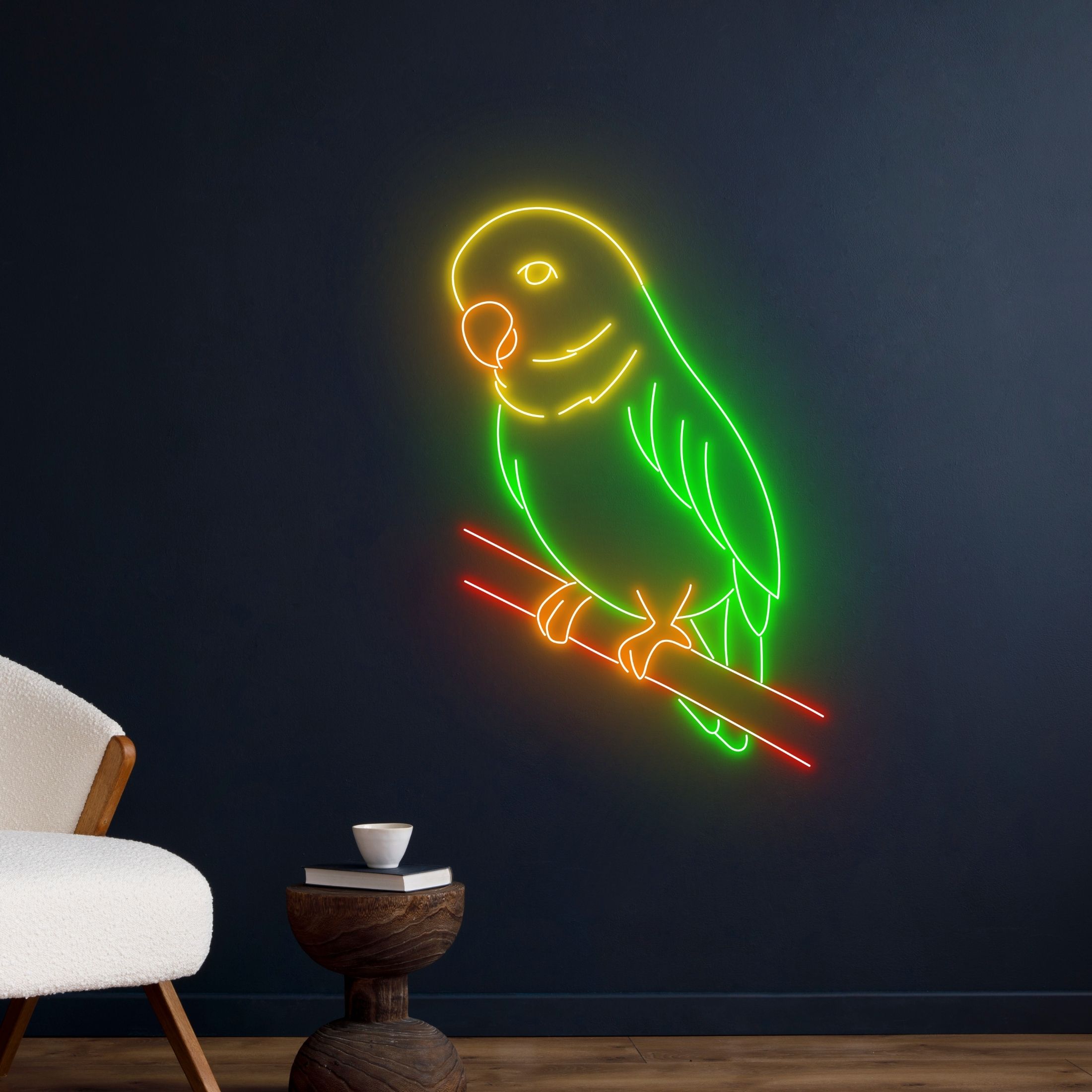 Handmadetneonsign Budgie Neon Sign, Budgie Bird Neon Led Light Art ...