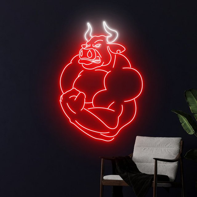 Handmadetneonsign Bull Neon Sign, Bull Neon Light, Buffalo Led Sign ...