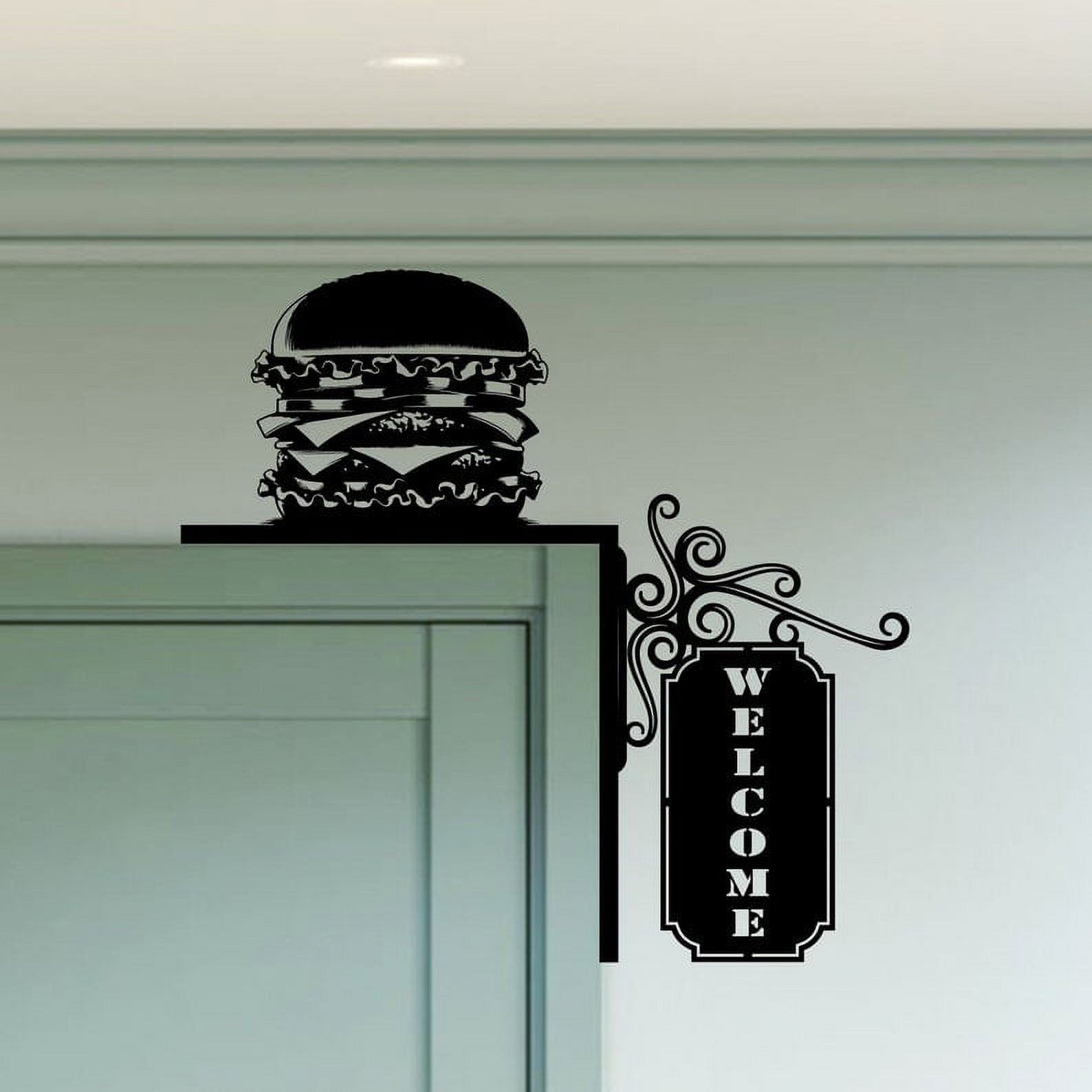 Handmadetneonsign Burger Door Corner Sign, Welcome Burger Metal Sign ...
