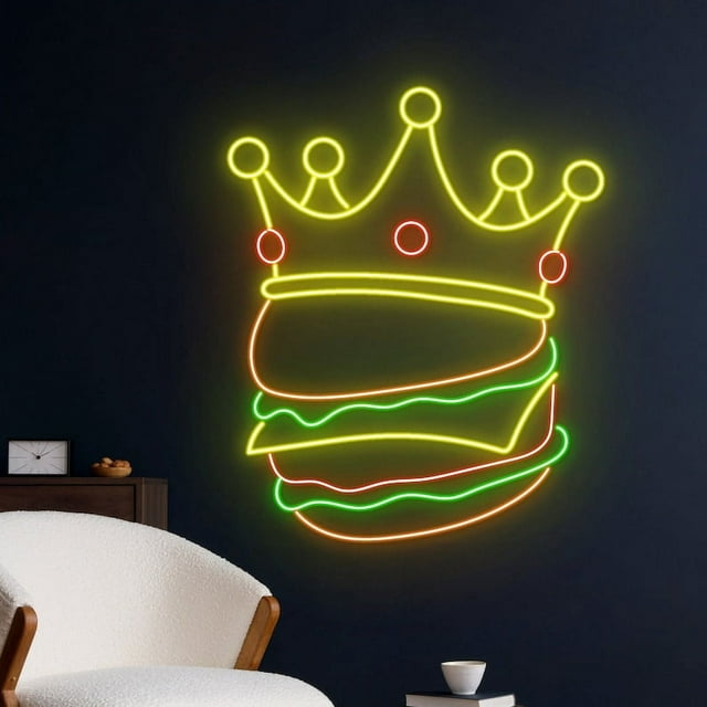 Handmadetneonsign Burger King Neon Sign, Burger King Crown Neon Light ...