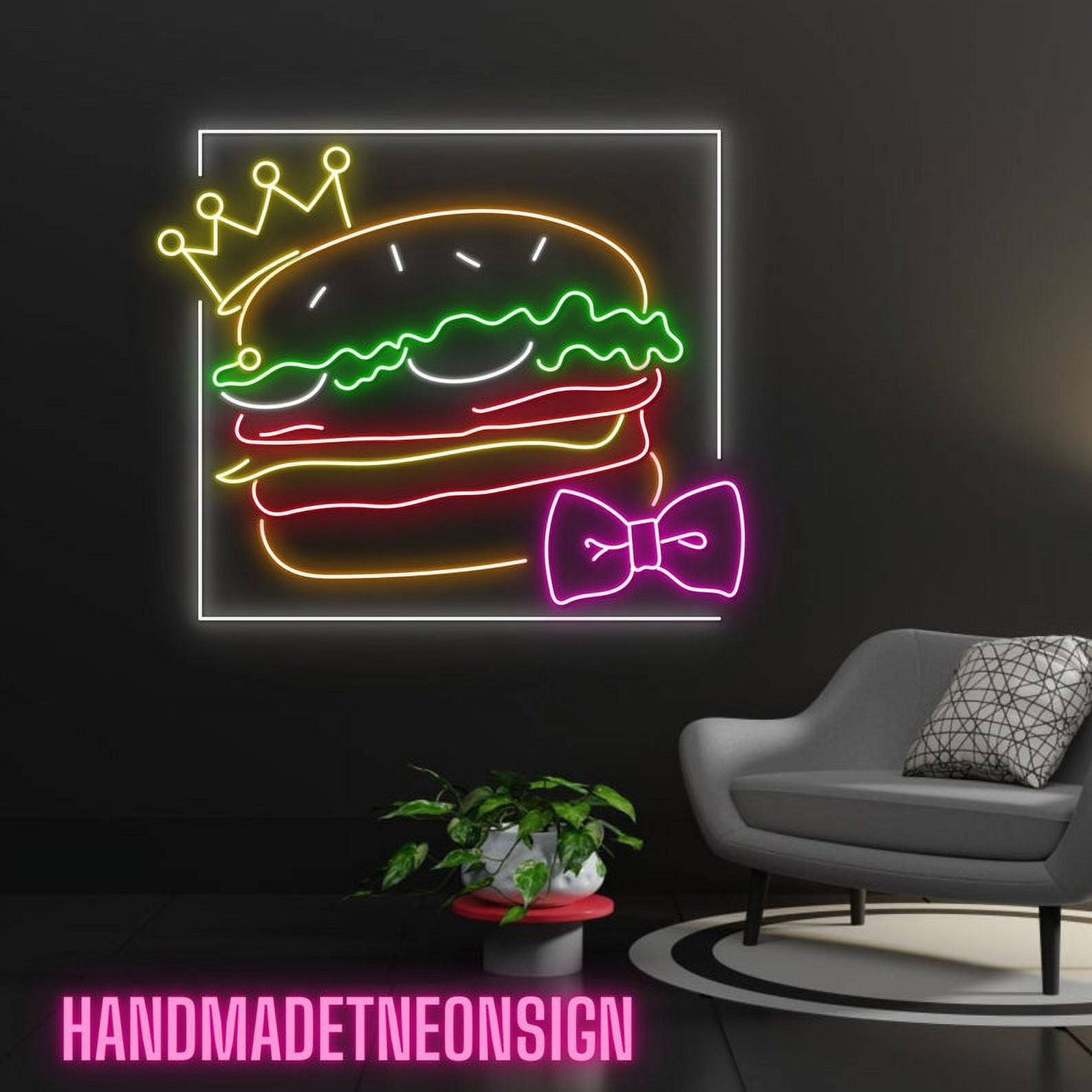 Handmadetneonsign Burger Neon Sign, Best Hamburger Led Sign, Burger Led ...