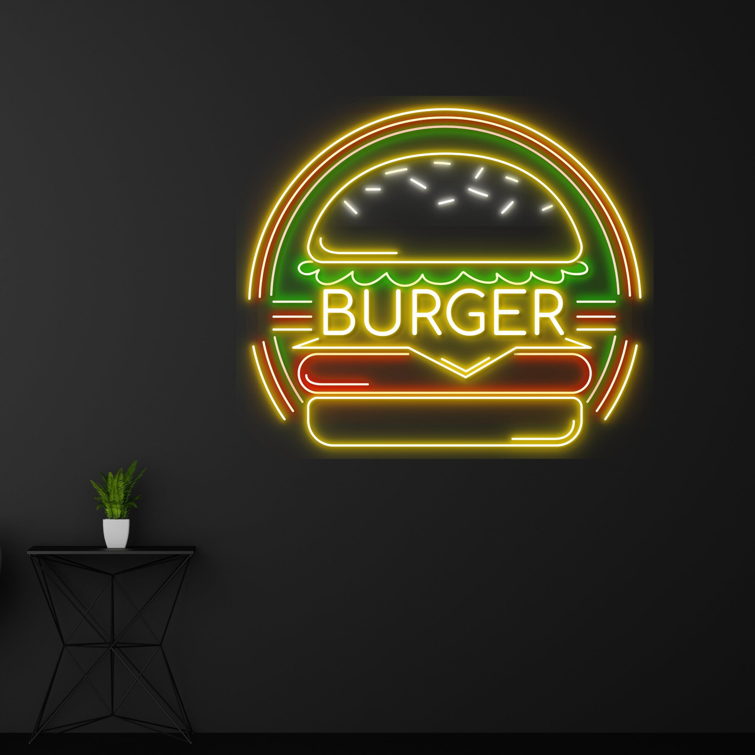 Handmadetneonsign Burger Neon Sign, Burger Neon Light, Burger Led Light ...