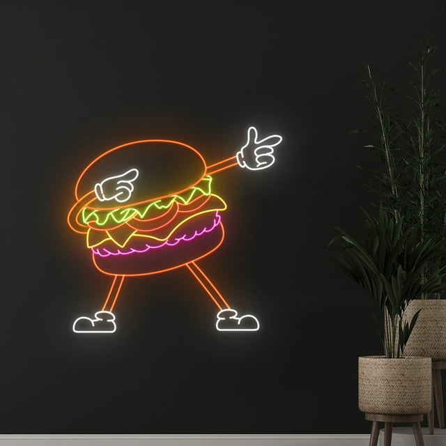 Handmadetneonsign Burger Neon Sign, Burger Neon Light, Burger Led Light ...