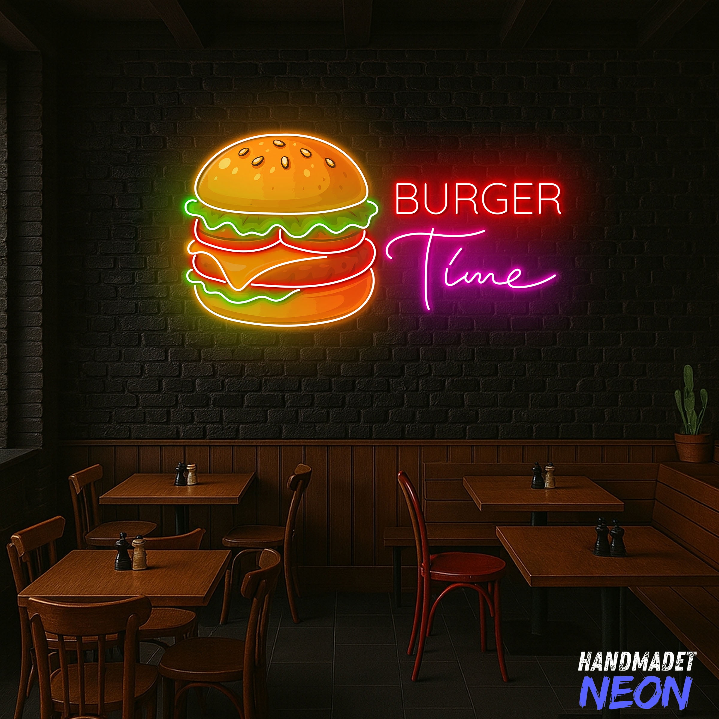 Handmadetneonsign Burger Neon Sign, Fast Food Neon Sign, Burger Shop ...