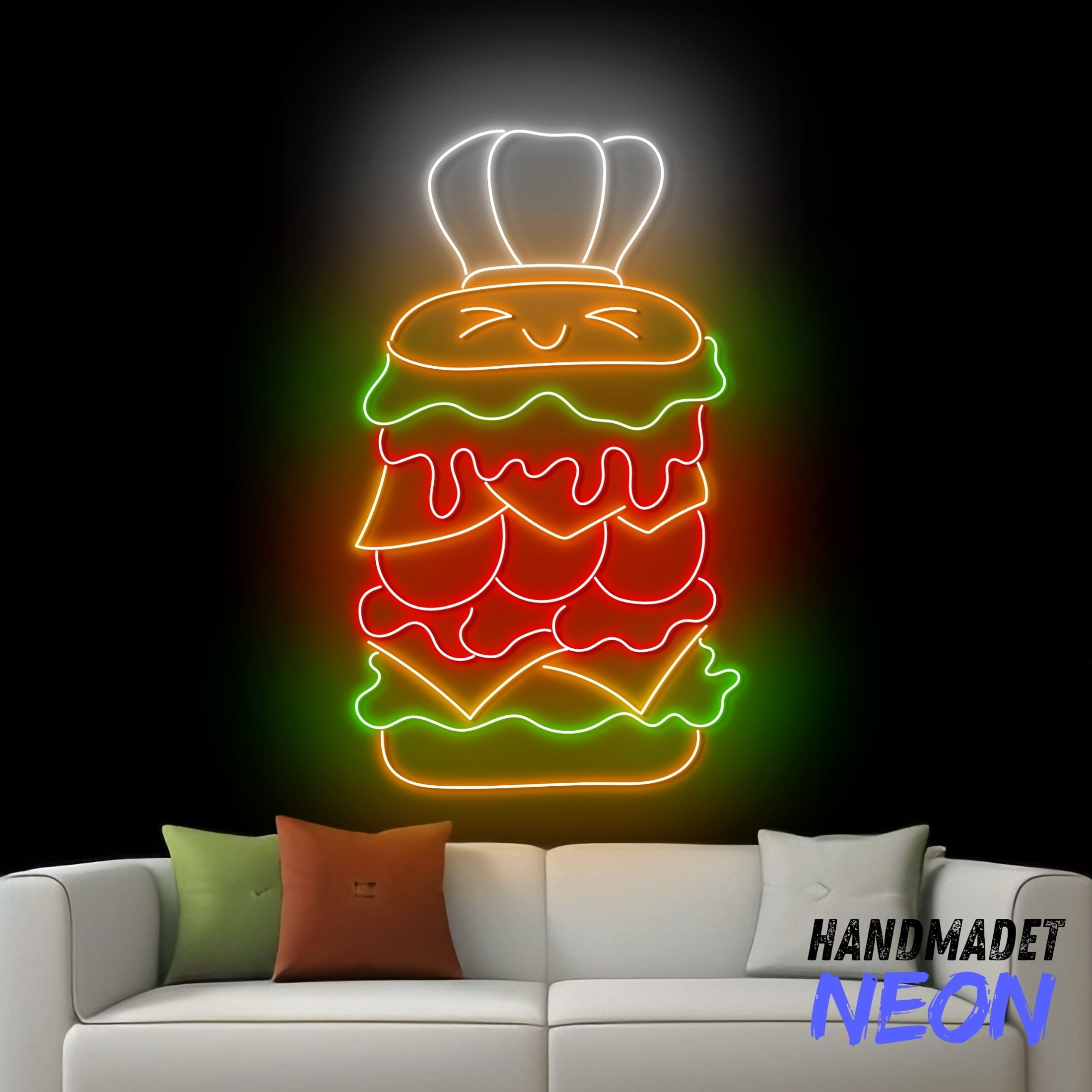 Handmadetneonsign Burgers Neon Sign, Hamburger Led Wall Sign, Hamburger Store Decor 92491 ...
