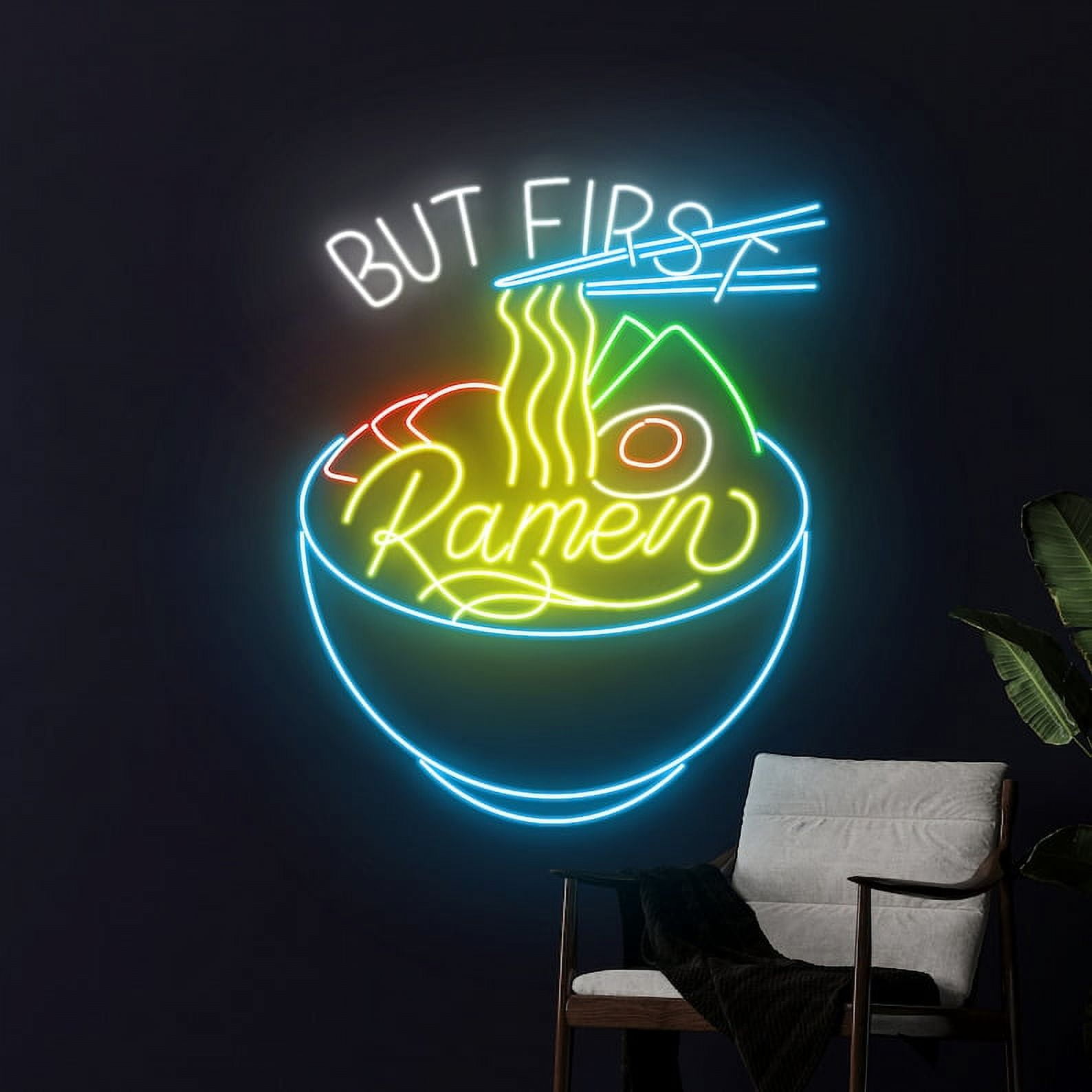 Handmadetneonsign But First Ramen Led Sign, Ramen Noodle Neon Sign ...