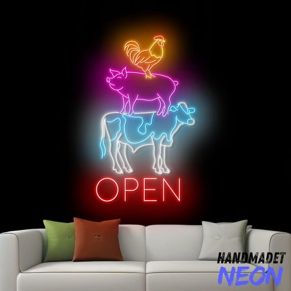 Handmadetneonsign Butcher Shop Open Neon Sign, Butcher Led Sign ...