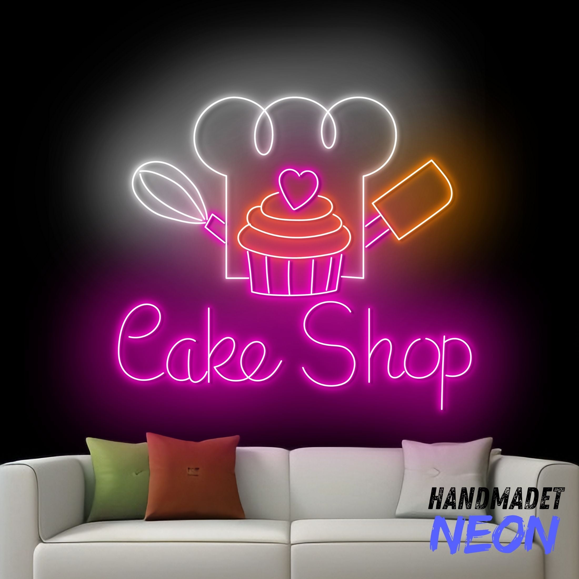 Handmadetneonsign Cake Shop Neon Sign, Cupcake Led Sign, Cake Neon Light, Cake Bakery Wall Decor ...