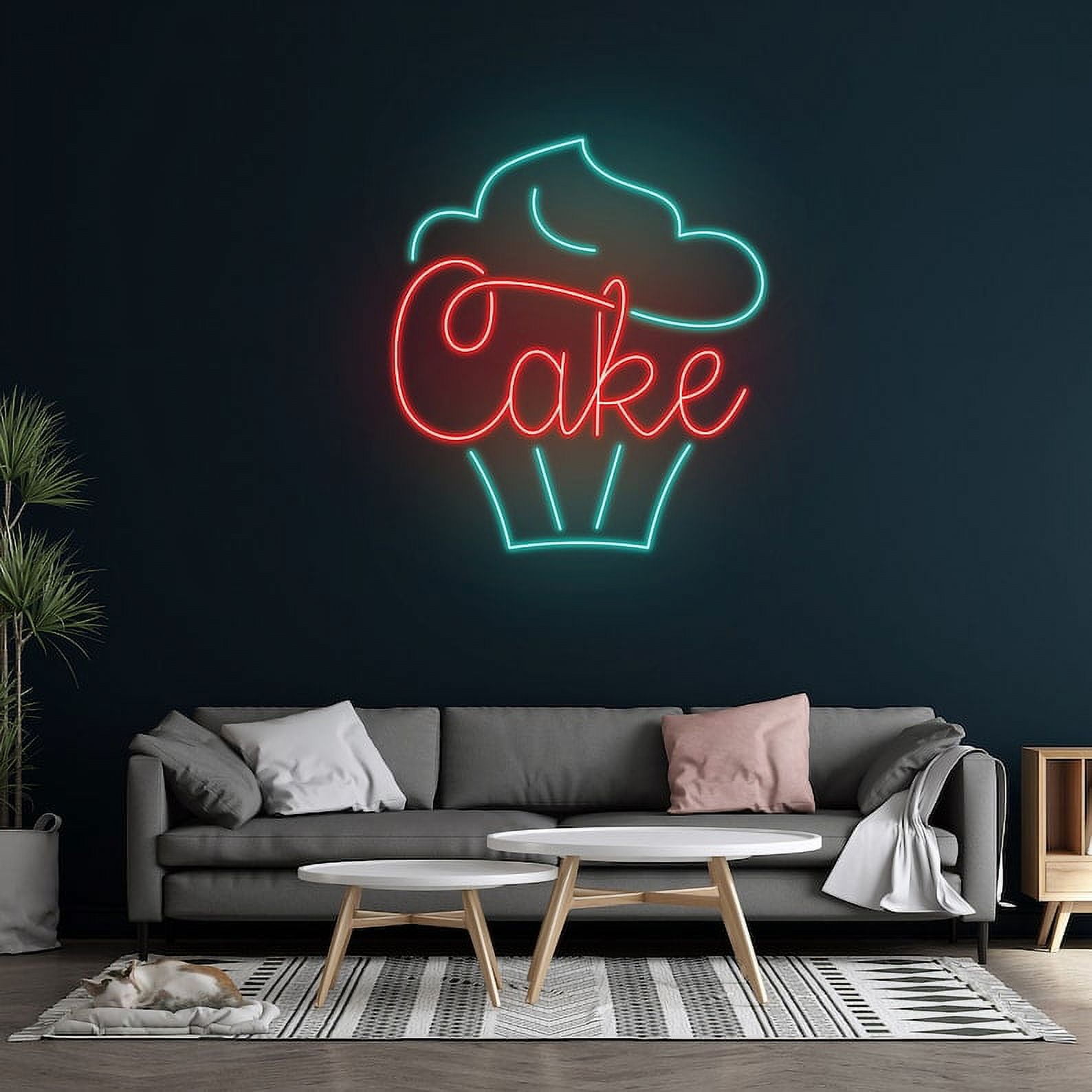 Handmadetneonsign Cake neon sign, cake led neon, sweet shop led light ...