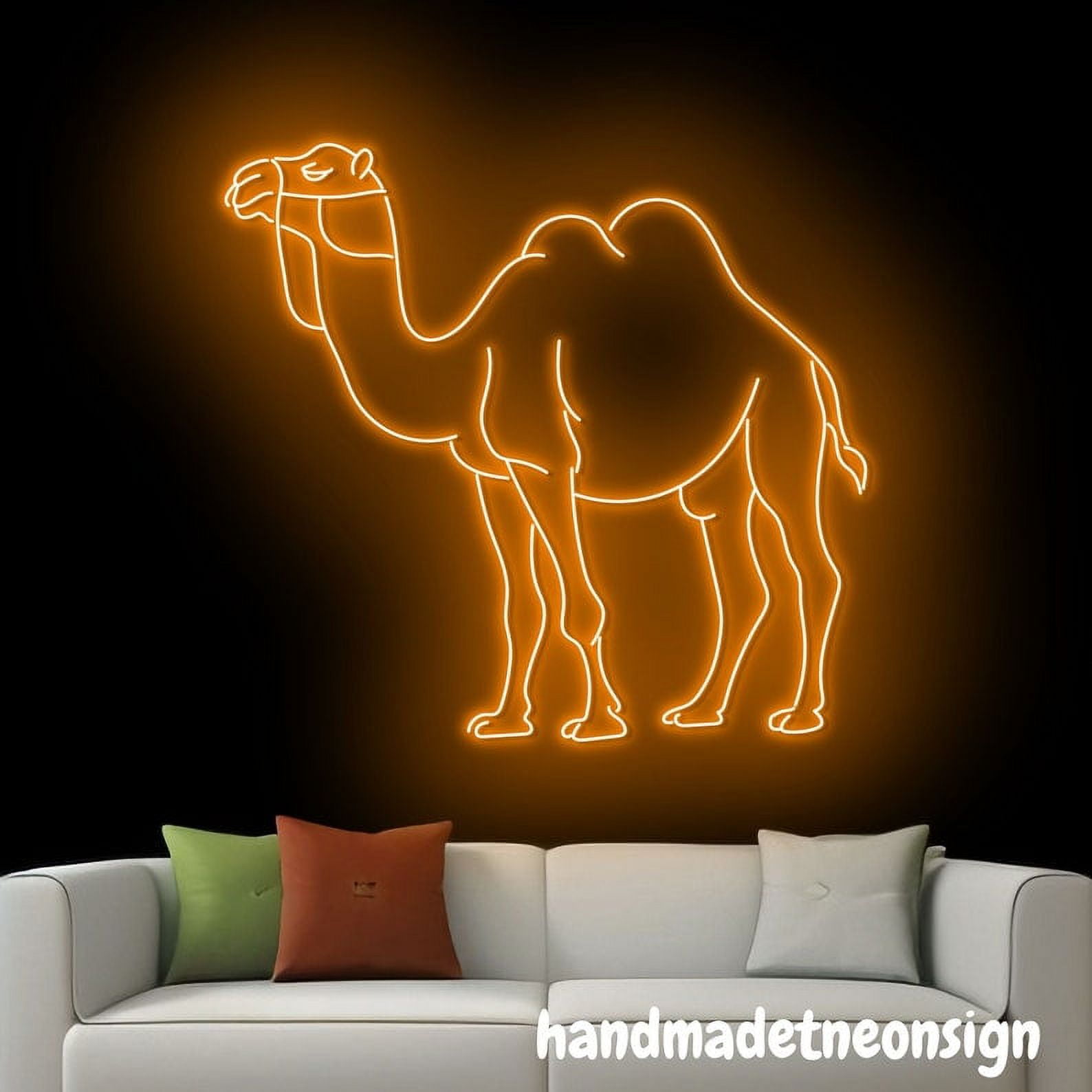 Handmadetneonsign Camel Neon Sign, Camel Animal Wal Art, Camel Wildlife ...