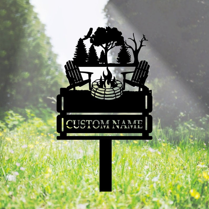Handmadetneonsign Campfire Family Memorial Metal With Stake, Campfire ...